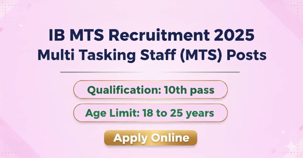 IB MTS Recruitment 2025 Notification PDF Out, Apply Online for 362 ...